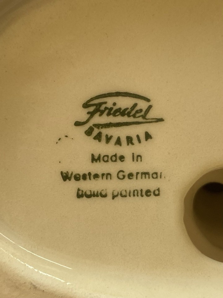 Vintage Friedel Figurine w/Tag Boy Painting on Canvas Hand Painted Wast ...