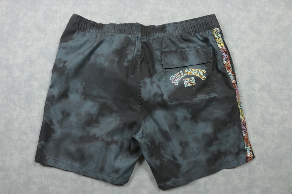 Billabong Shorts Mens Large Black Tie Dye Layback Recycled Boardshort Swim | eBay