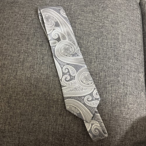 Geoffrey Beene Extra Long Tie/ Silver / 100% Silk HandMade Neckwear ...