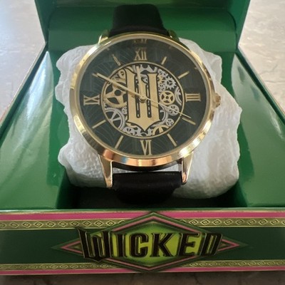Wicked Analog Gold-Rimmed Logo Watch with Black Straps Gold And Green ...