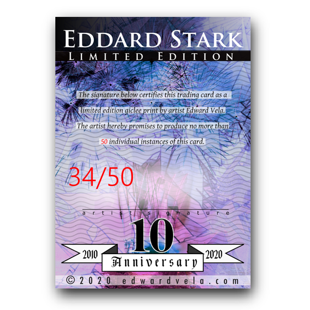 Eddard Stark Art Card Limited 34/50 Edward Vela Signed (Movies ...