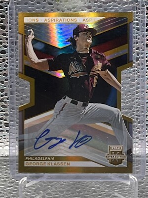 2023 Panini Elite Extra Edition George Klassen Auto Angels Gold ...