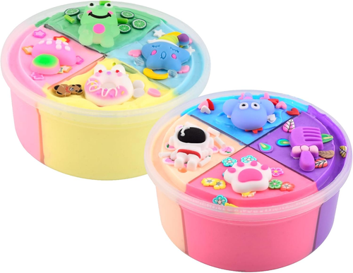 2 Pack Four Color Slime Toy - Candy Bag Packaging Butter Slime with ...