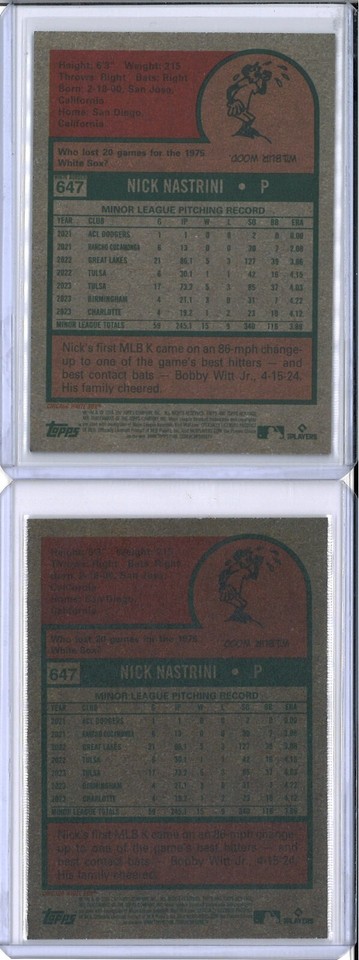 Nick Nastrini Chicago White Sox 2024 Topps Heritage High # White Border ...