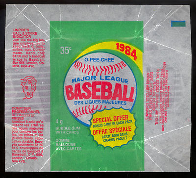 1984 TOPPS OPC O PEE CHEE BASEBALL WAX PACK WRAPPER EX-NM UMPIRES ...