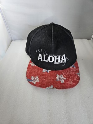 Vans Hat Cap Snap Back Red Floral Hawaiian Aloha Flat Bill Skater ...
