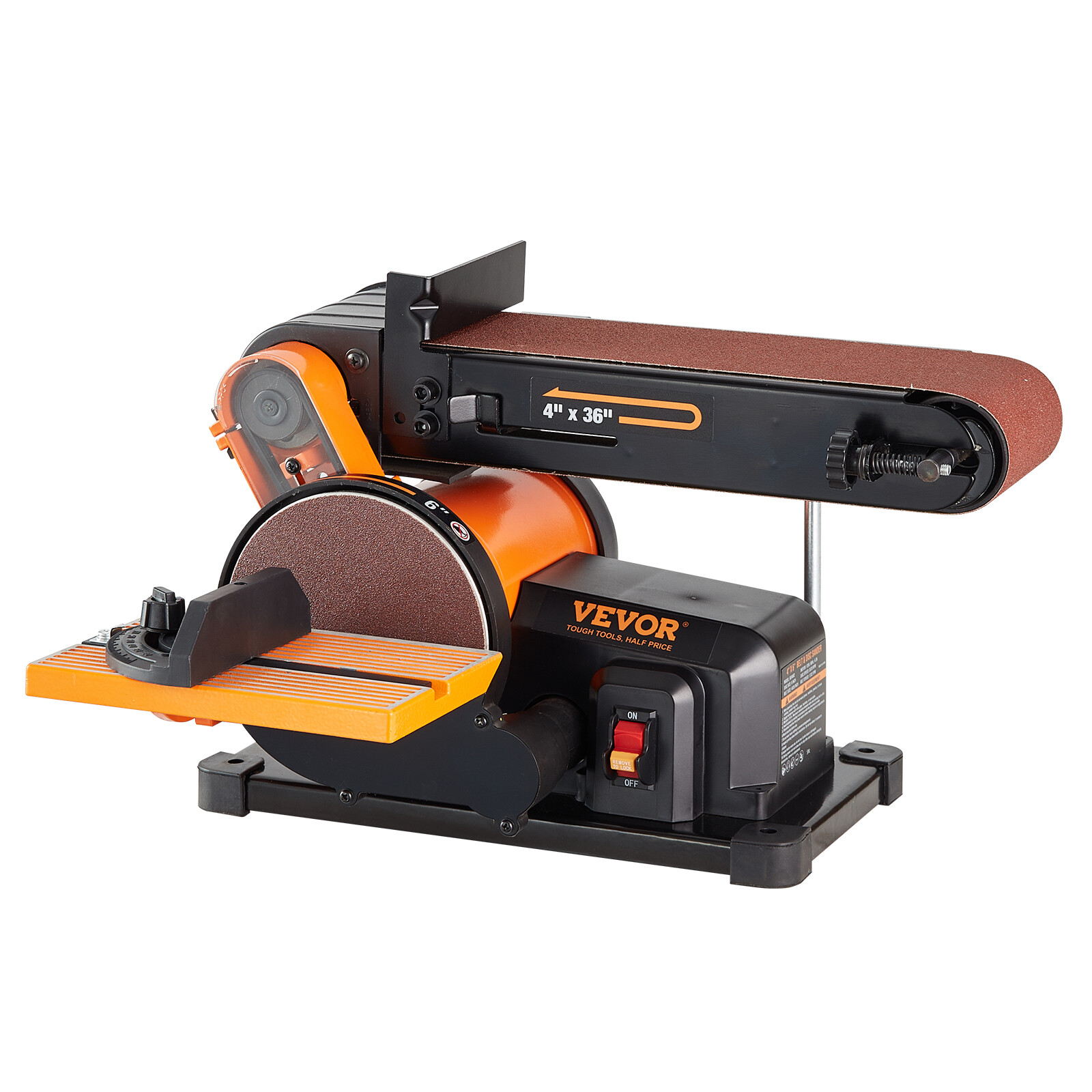 VEVOR Belt Disc Sander Combo 6" Disc Sander and 4"x36" Belt Sander 4.3A ...