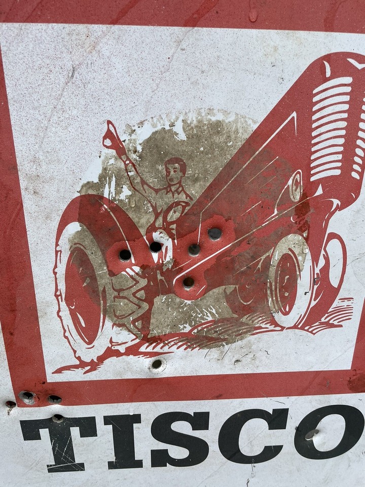 Vintage Tisco Tractor Parts Sign 1980s Double Sided Aluminum | eBay