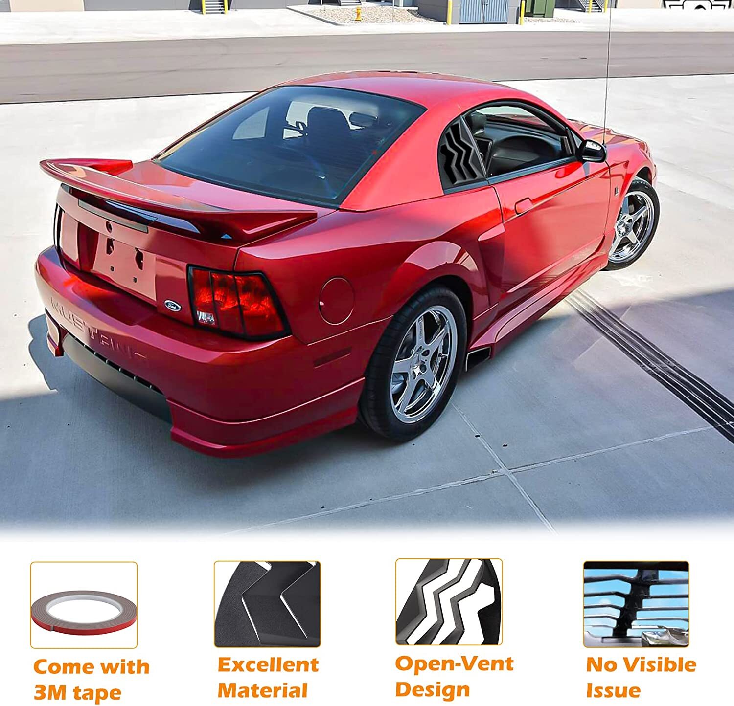 2pcs Side Window Scoop Louvers ABS Sun Shade Cover For 1999-2004 Ford ...