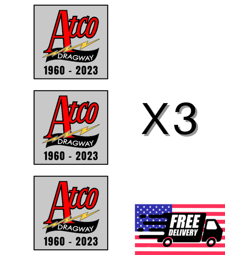 ATCO DRAGWAY - 3 Pack • 1960 - 2023 • Tribute Decal • Peel & Stick ...