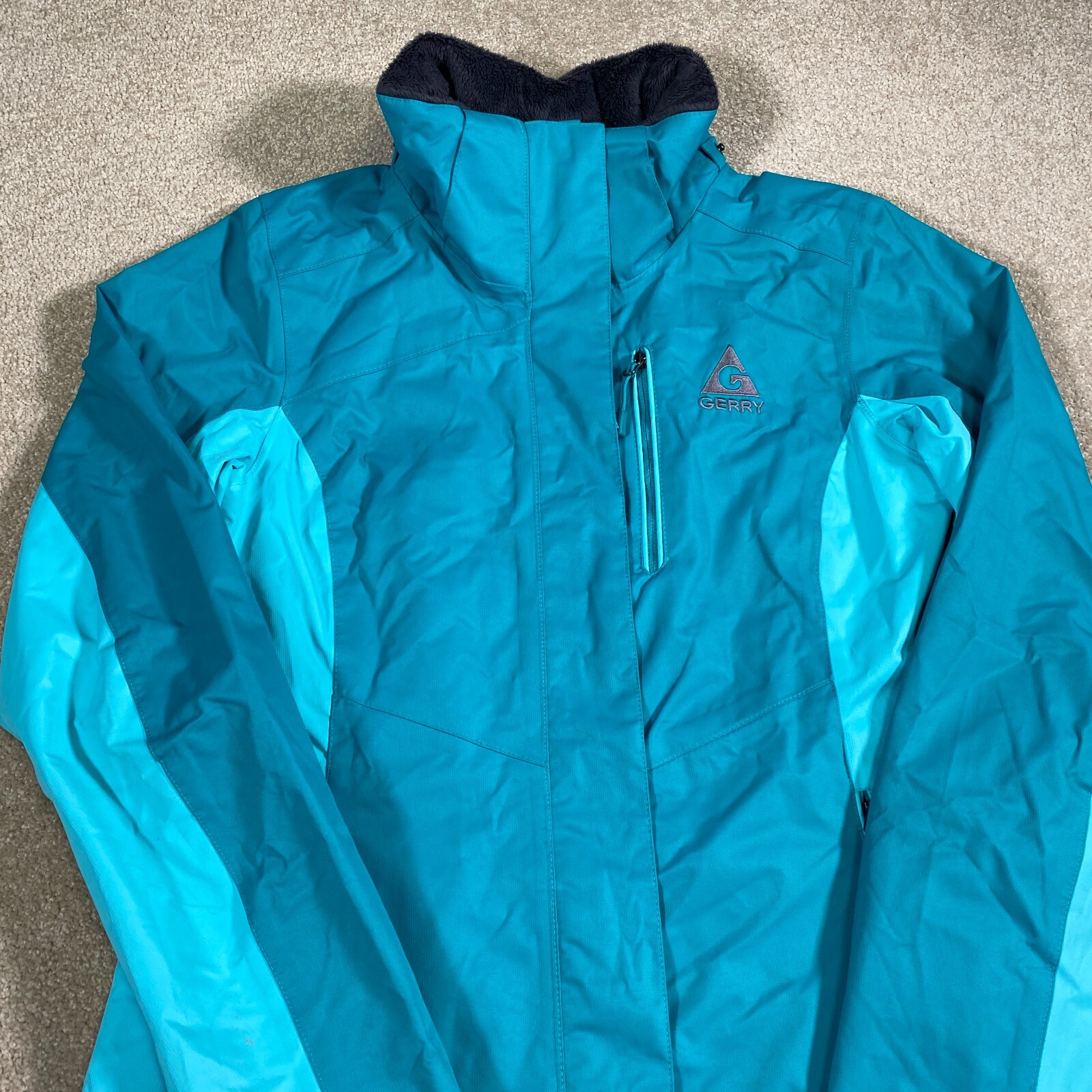 Gerry Jacket Women XS Blue Heavy Warm Coat Hike Outdoor Zip Up Winter ...