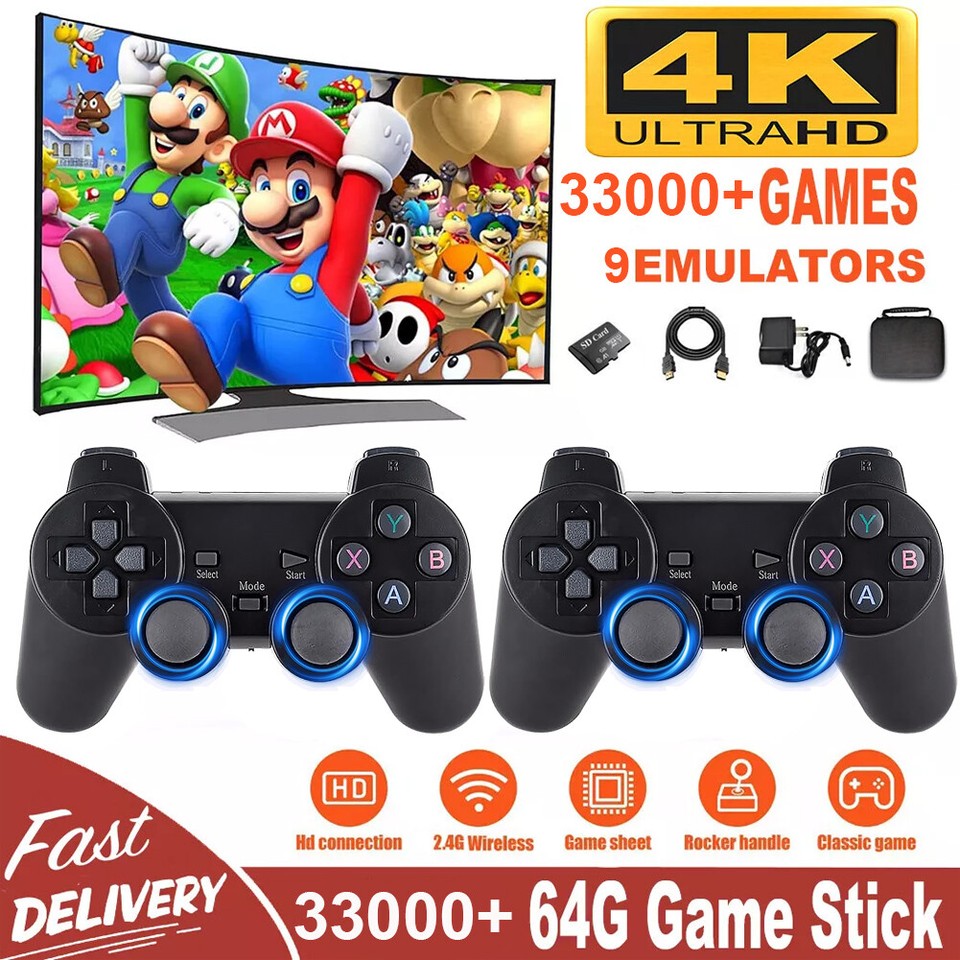 Retro Game Console 4K HDMI Output Plug and Play 33,000+ Game Gamepad ...