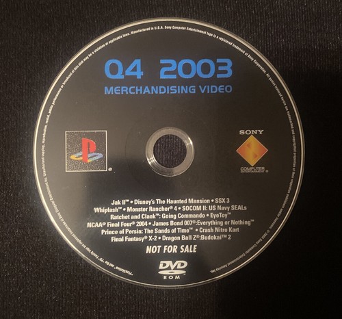 Playstation 2. PS2. Q4 2003. Merchandising Video Disc. Rare. Not For ...