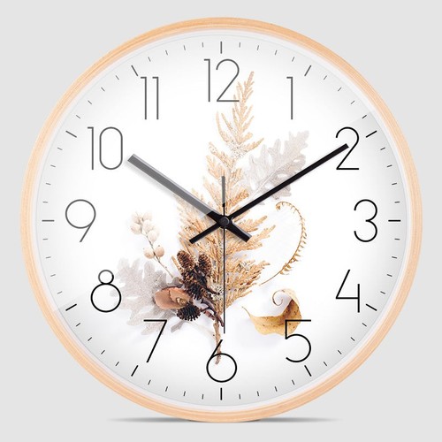 Color: 3A, Size: 14inches - Modern Creative Solid Wood Mute Wall Clock ...