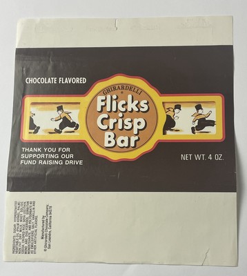 1980s Ghirardelli Flicks Crisp Candy Bar Wrapper Vintage Chocolate | eBay