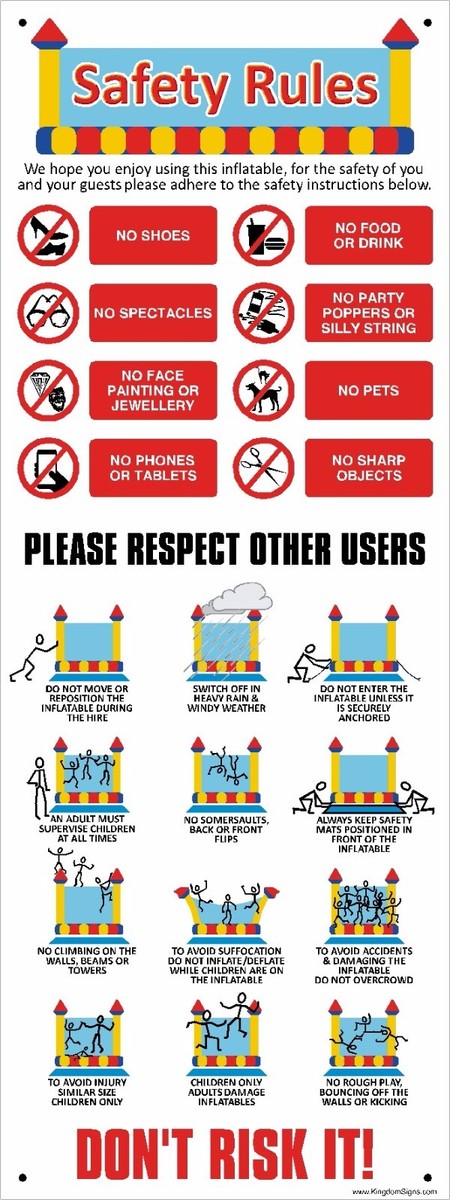Bouncy House Rule Sign Amazon.com: YYBDENL House Rules Sign For Kids
