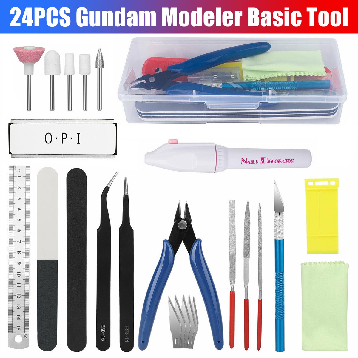 Beginner Modeler Tools 24-Piece Gundam & Model Building Tool Kit ...