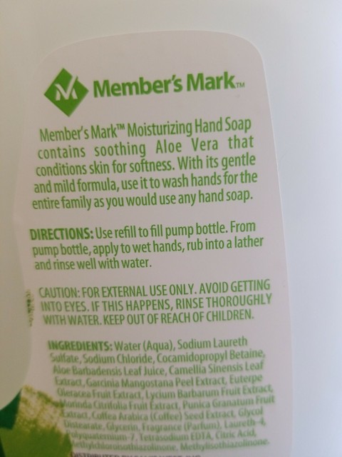 Member's Mark Moisturizing Hand Soap Refill Aloe Vera 80 FL Oz 2 PK for ...