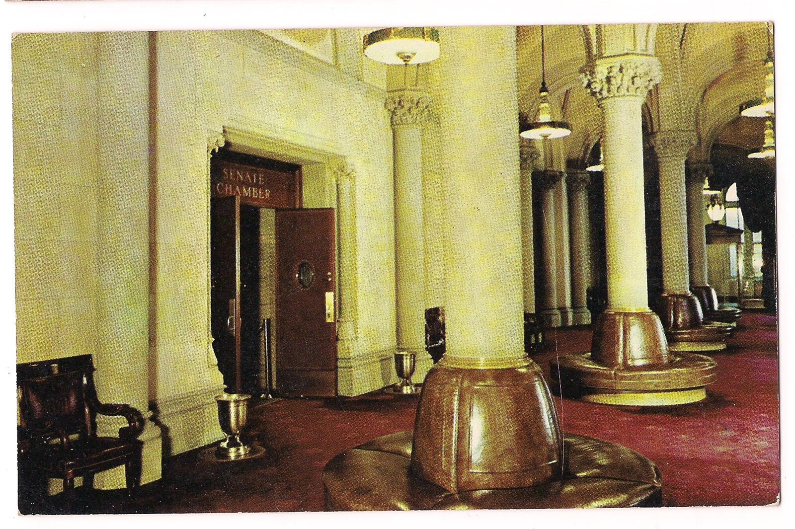 GOTHIC ARCHED SENATE LOBBY State Capitol Building Albany New York ...