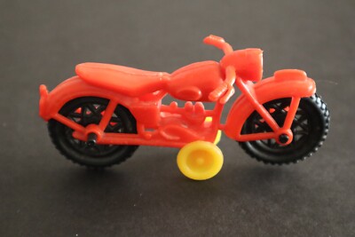 Vintage Red Plastic Motorcycle Toy Black Moving Wheels | eBay