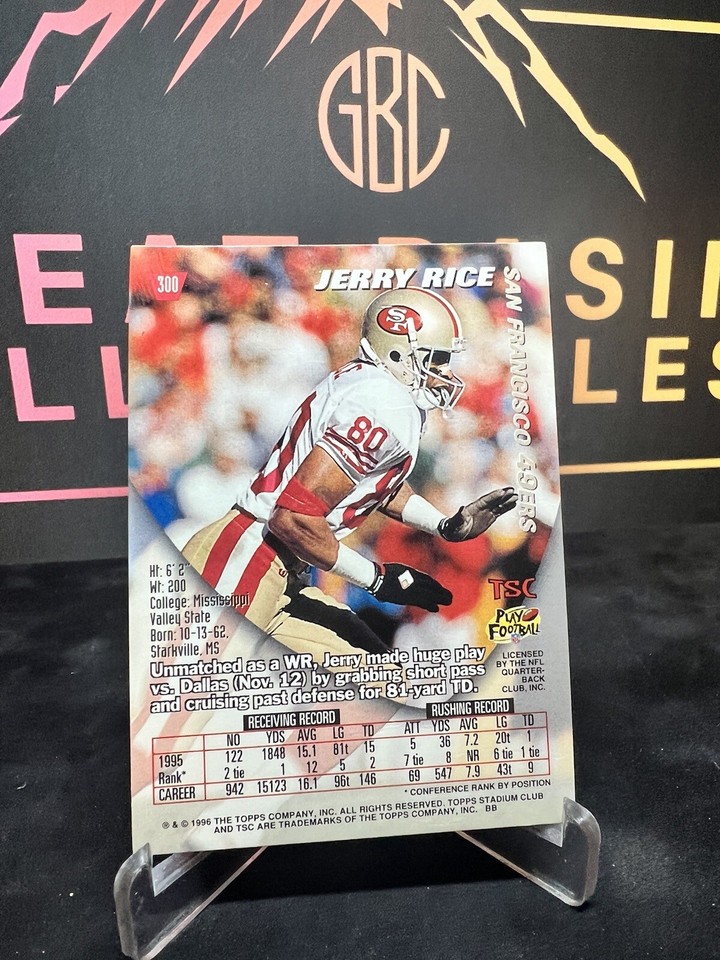 1996 Topps Jerry Rice DOT MATRIX #300 San Francisco 49ERS | eBay