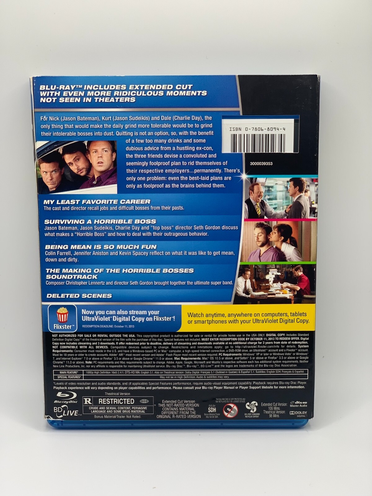 Horrible Bosses Totally Inappropriate Edition Blu-Ray+DVD+Expired ...