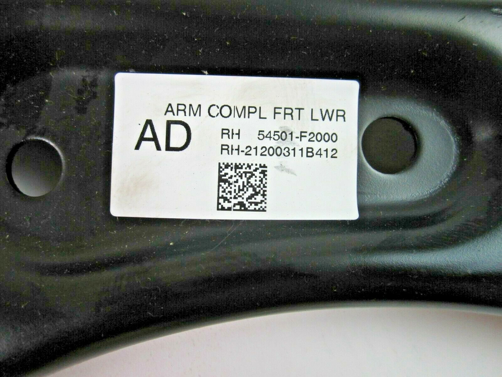 GENUINE FRONT-LOWER-RIGHT CONTROL ARM FOR 17-20 HYUNDAI ELANTRA 54501 ...