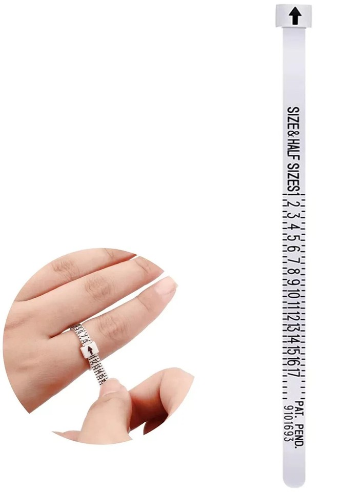 2-Pack Ring Sizer Measure Tool Gauge Plastic Finger Sizing Finder ...