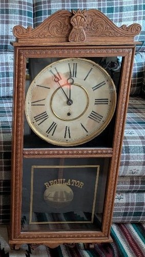 ANTIQUE GILBERT "OBSERVATORY" REGULATOR WALL CLOCK, WORKS, EX. COND ...