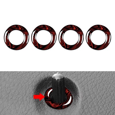4 Pcs Fire Red Interior Door Lock Pin Cover For Benz E Class W212 2015 ...