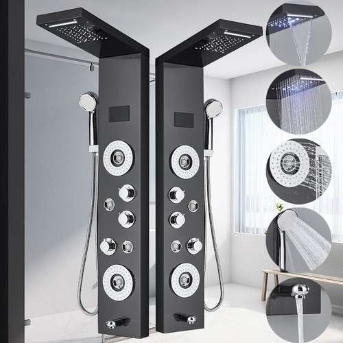 Badezimmer Dusche System Schwarz Regendusche Massage Jet Duschsäule ...