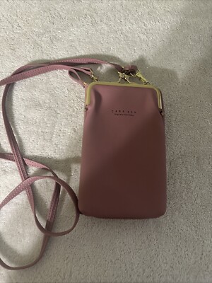 Carr Ken ~ Crossbody Cell Phone Purse Shoulder Bag Wallet Mauve Kiss ...