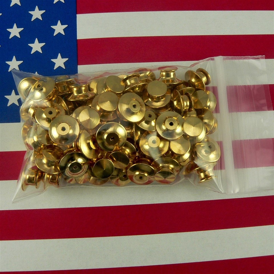 QTY 10-100 Locking Flathead Lapel Pin Back Clutch Clasp Fastener ...