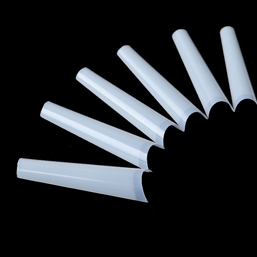 Nails Long Acrylic C Shape XXL Tapered Square Extra Long Nail Tips Half ...