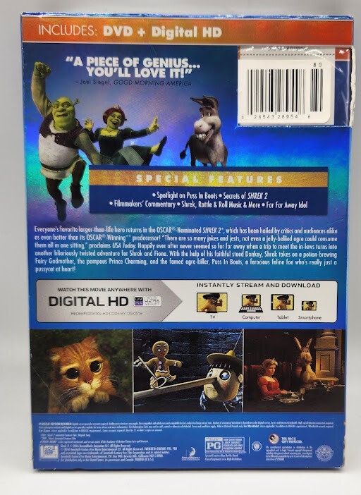 2016 Factory Sealed HD DVD "Shrek 2" Animated cartoon Movie & special ...