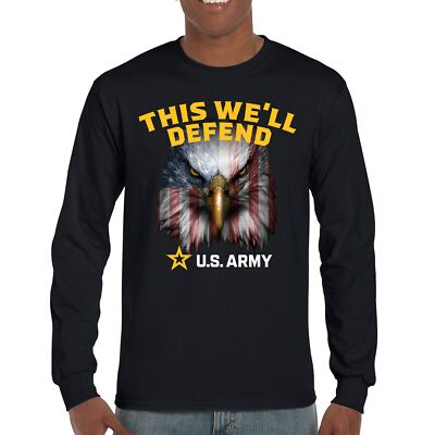 This We'll Defend Long Sleeve T-shirt US Army American Flag Eagle ...