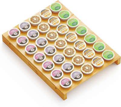 SpaceAid Bamboo K Cup Drawer Organizer Insert, Kitchen K Cups Coffee ...