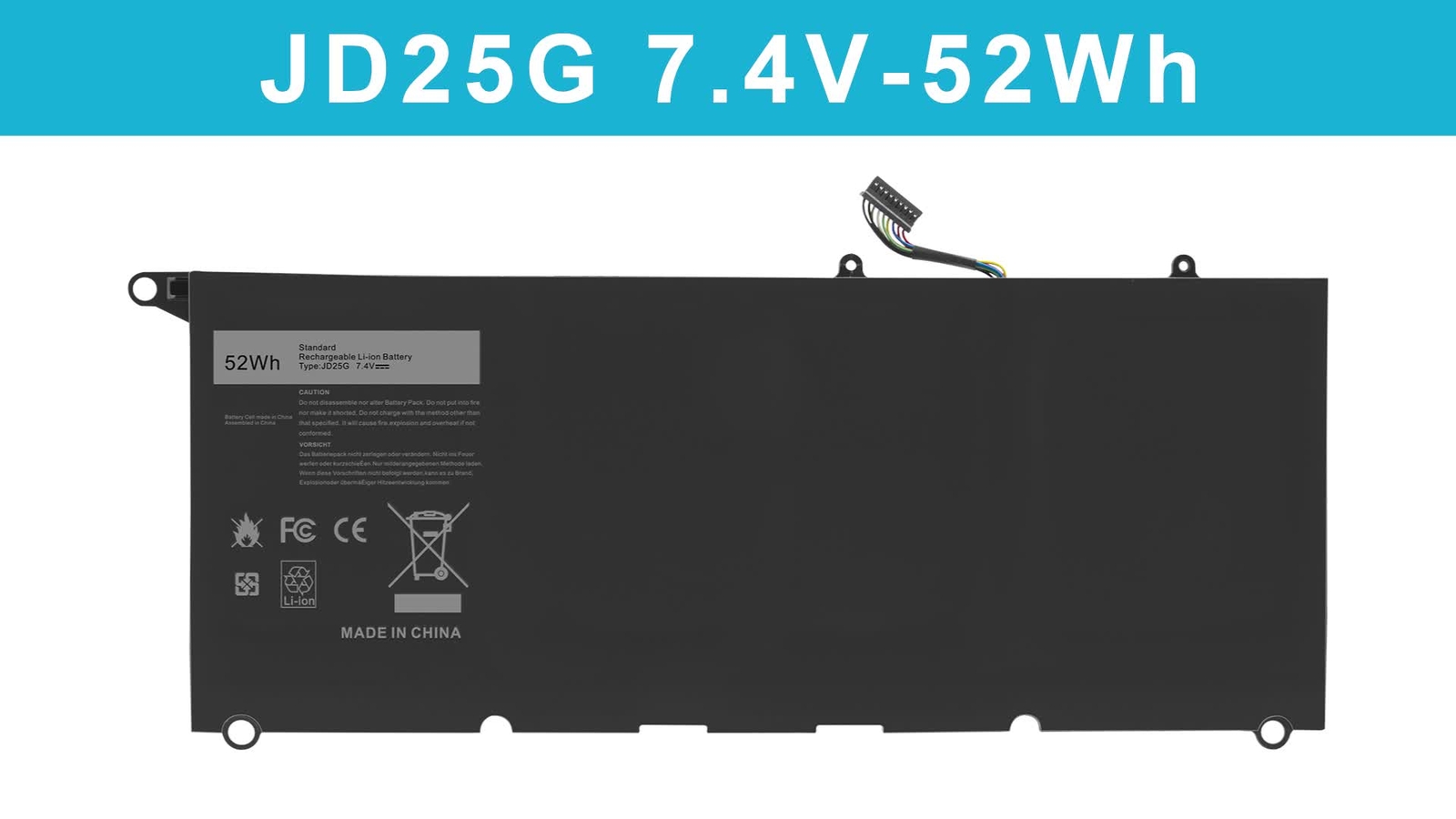 JD25G Battery for Dell XPS 13-9343 13-9350 13D-9343 90V7W JHXPY 5K9CP ...