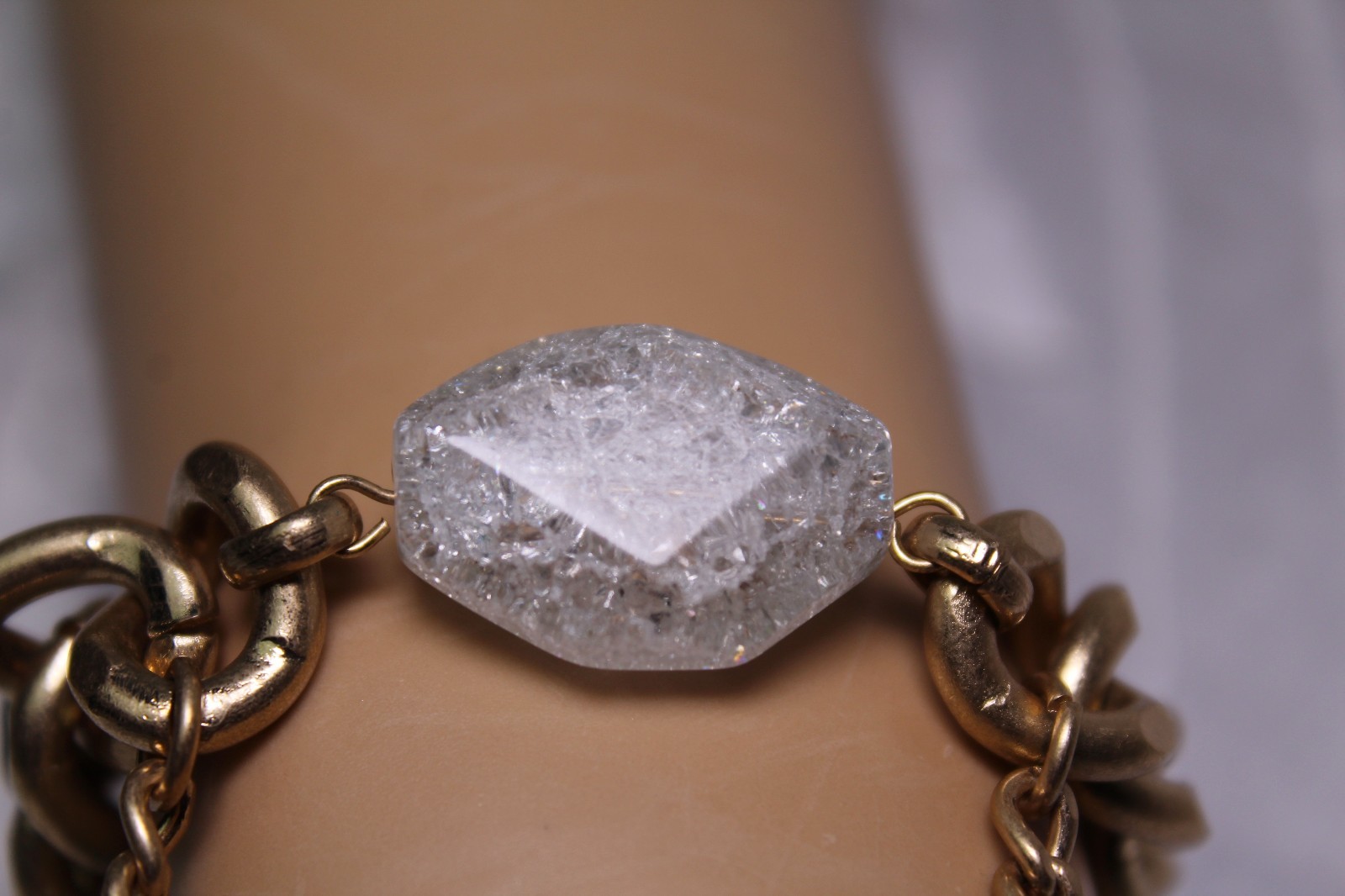 Matte Gold Hand Chain Hand Chain with Raw Rock Accent | eBay