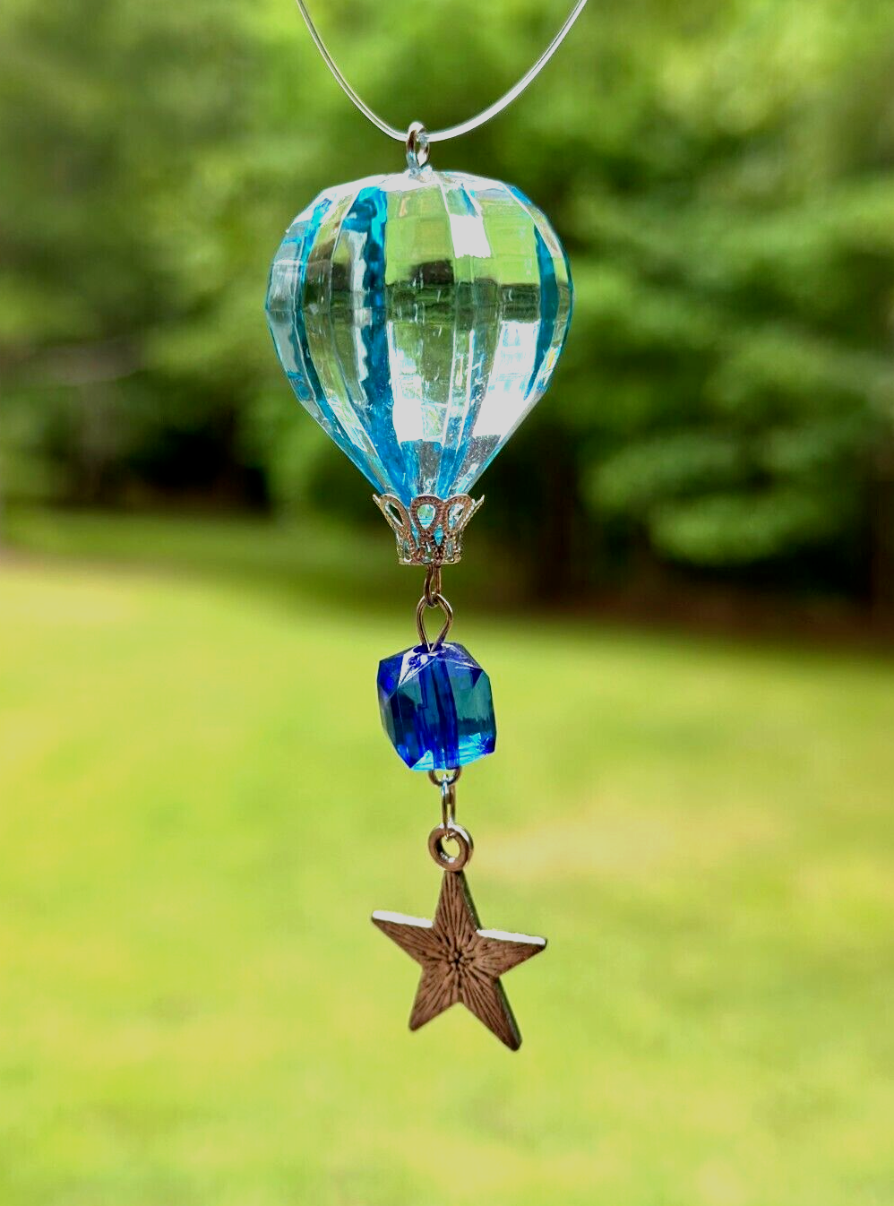 Ganz Hot Air Balloon Ornament BLUE with STAR CHARM Crystal Expressions ...