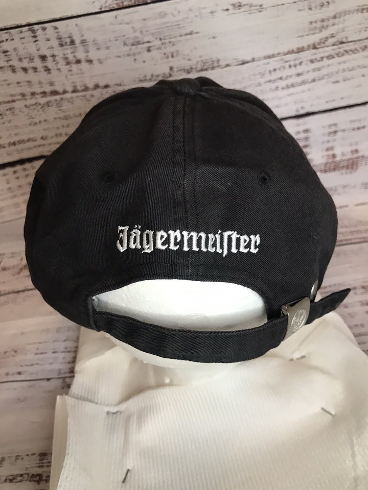 Jagermeister Black Stag Deer Logo Baseball Black Adjustable Strap Cap ...