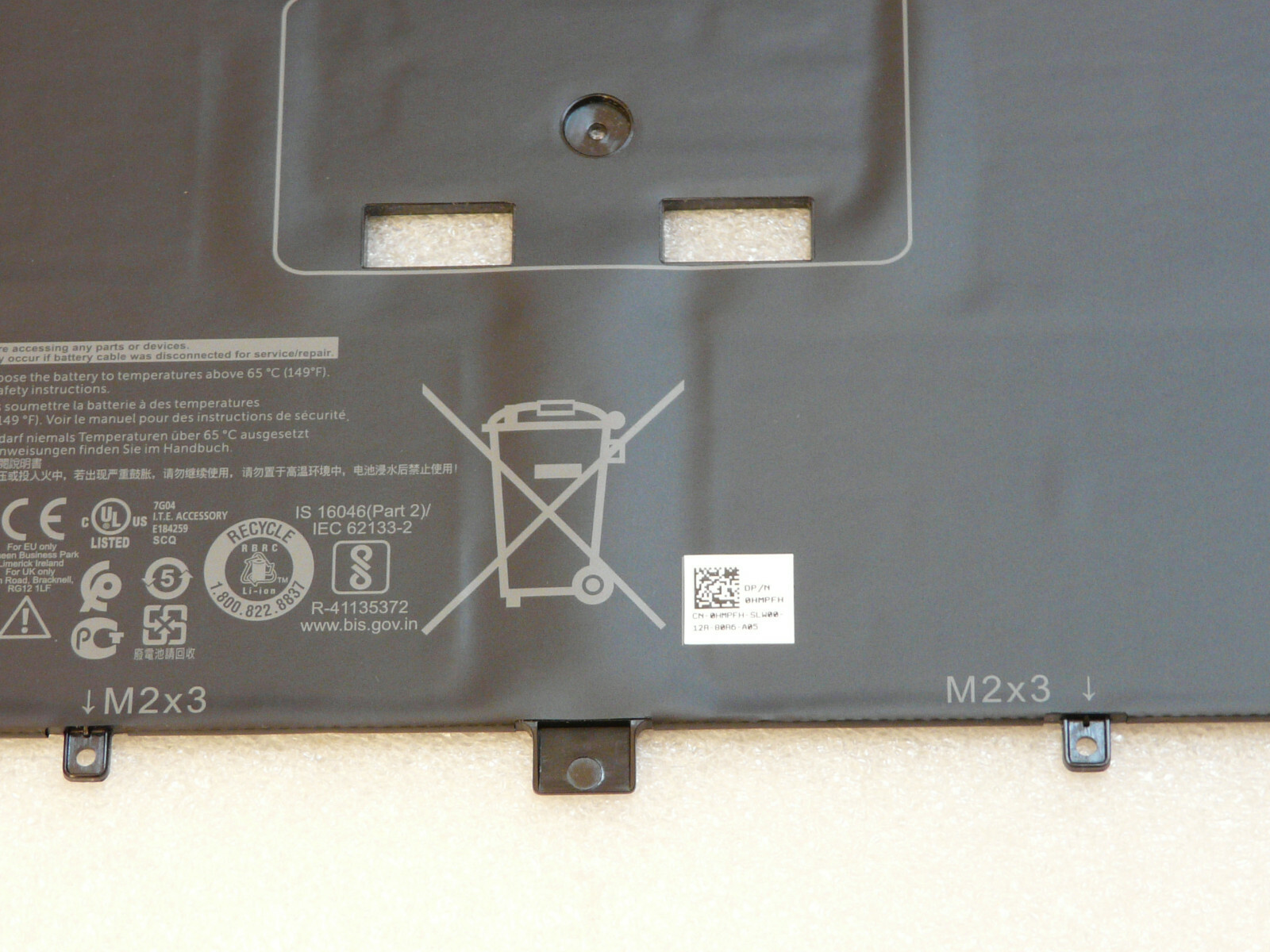 100% New Genuine Dell XPS 13 9365 2-IN-1 46Wh 4-Cell 7.6V Battery HMPFH ...