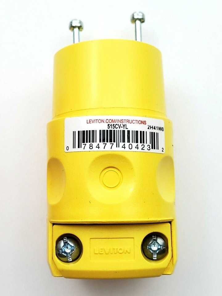 Leviton R51--515CV-YL Yellow 15 Amp 125V 3 Wire Female Connector 5-15R ...