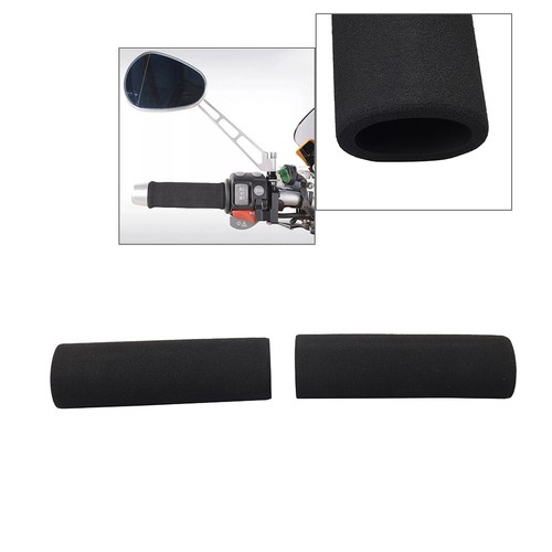 2Pcs Universal Motor Black Handlebar Grip Covers Protector Foam Hand ...