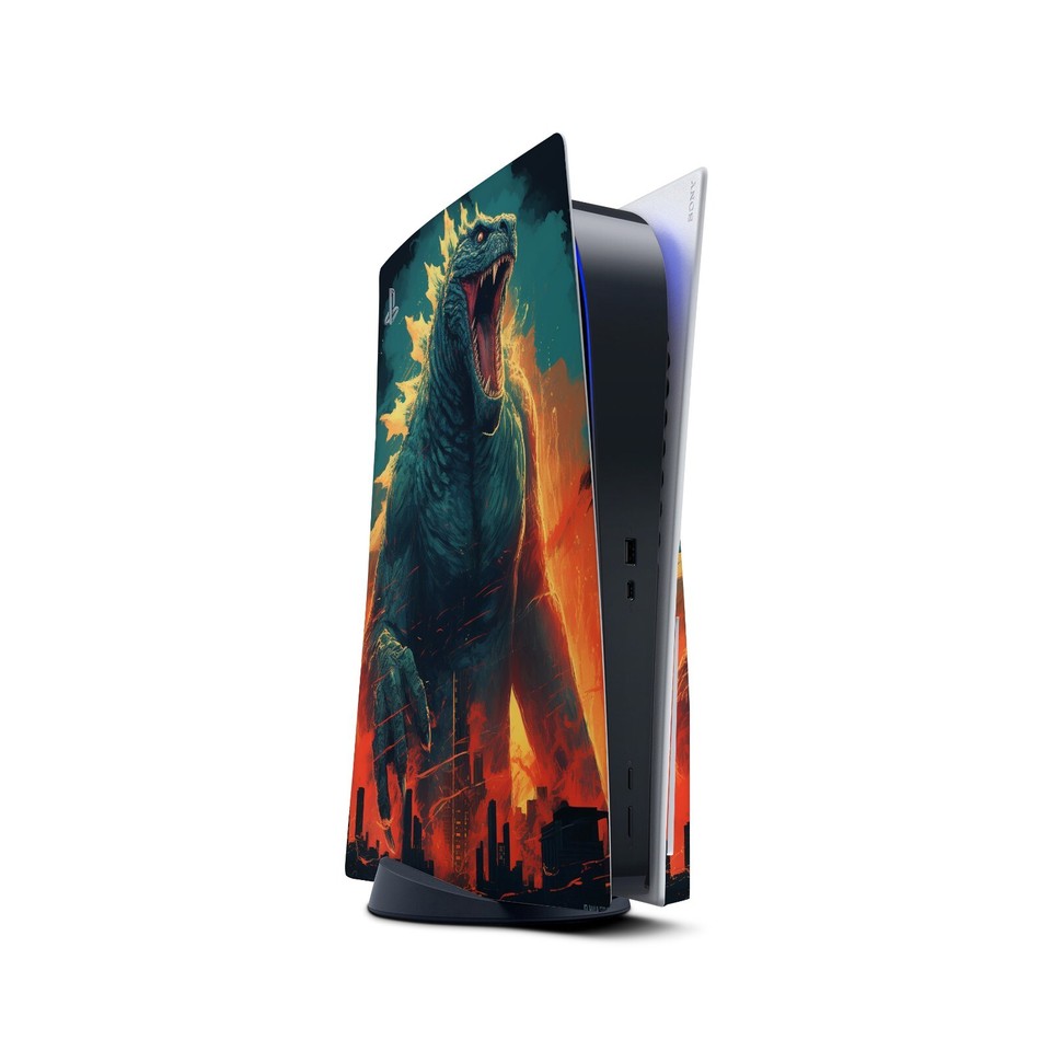 PS5 Disc Version Console & Controller Vinyl Skin Decal Wrap - Godzilla ...