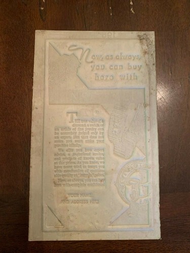 circa 1934 Jewelry Store Advertising Newspaper Flong Print Mat Mold | eBay