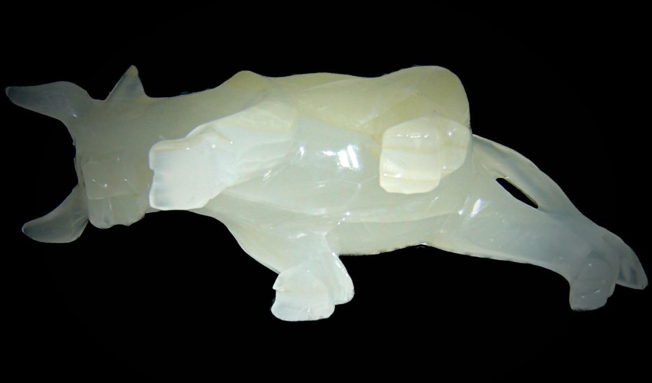 Antique Vintage Chinese Rock Crystal Quartz Bull Sculpture Figurine ...