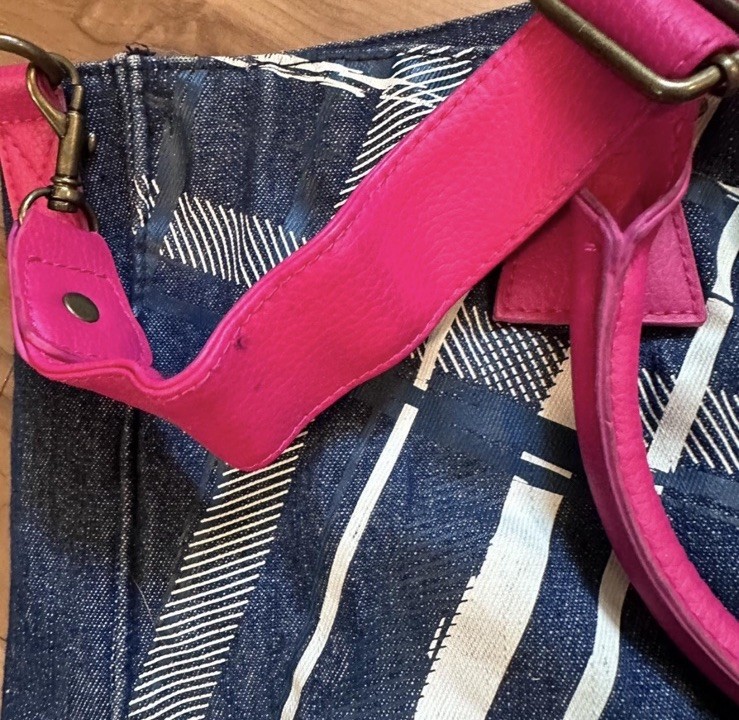 Vera Wang Preppy Princess Pink & Denim Bag Tote Y2K Style Heart ...