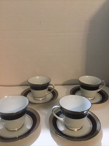 Noritake Legendary Crestwood Cobalt Platinum Coffee Cups & Saucers 4170 ...