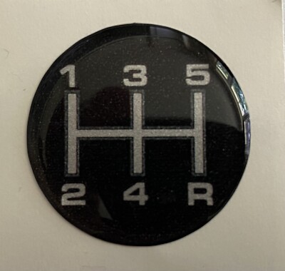 CAR GEAR KNOB STICK SHIFT INSERT DOMED RESIN BLACK SILVER 30mm All ...